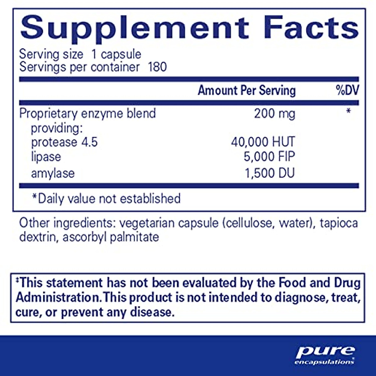 Pure Encapsulations Pancreatic VegEnzymes | Hypoallergenic Supplement for Carbohydrate, Lipid and Protein Digestion | 180 Capsules