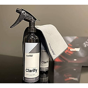 CARPRO Clarify Streak Free Car Window Cleaner Removes Oils, Fingerprints & Dirt - Safe to Use Interior and Exterior Glass - 500mL (17oz)