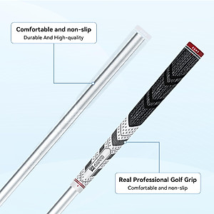 AMVR Golf Club Attachment Compatible with Meta/Oculus Quest 3S/Quest 3, Non-Slip VR Golf Handle Grip for Golf +, 80 Degree Design Keep Tracking （for Right Controller, Not for Charging Dock Battery）