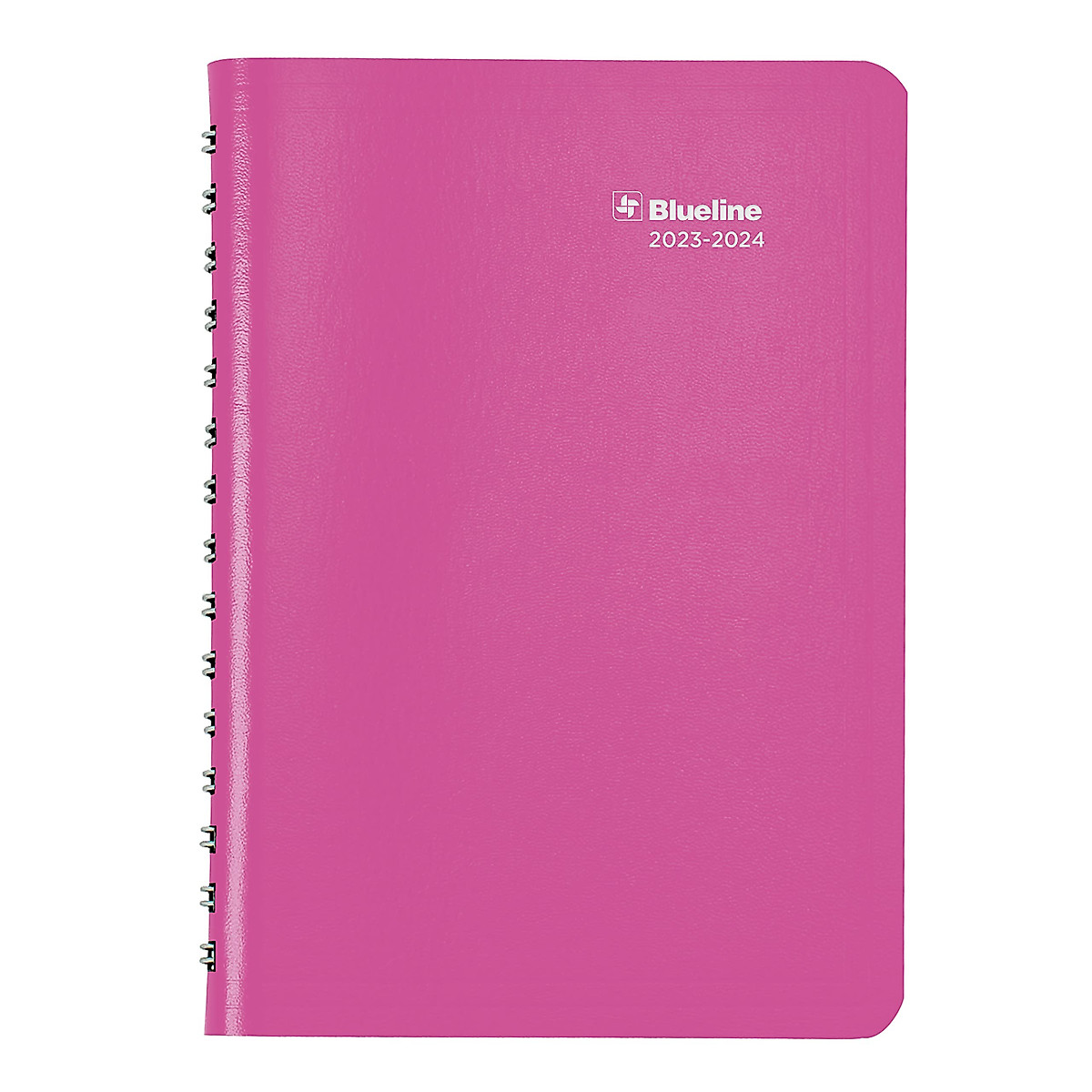 Blueline Essential Academic Weekly/Monthly Planner, 13 Months, July 2023 to July 2024, Twin-Wire Binding, Soft Vicuana Cover, 8" x 5", Bubble Gum Pink (CA101F.01-24)