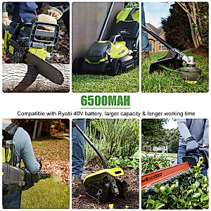 Bakipante 2Pack 40V 6.5Ah Battery Replacement for Ryobi 40V Lithium Battery OP4040 OP4050A OP4060 OP4015 OP4026 OP4030 Compatible with Ryobi 40 Volt Cordless Power Tools