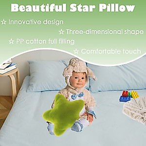 zhidiloveyou Star Pillow Plush Green, Stuffed Star Shaped Pillow Cute Toy for Kids, 15.7 inch