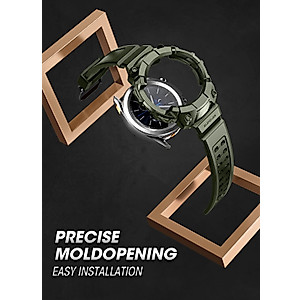 SUPCASE for Samsung Galaxy Watch 4 Classic Band with Case 46mm (Unicorn Beetle Pro), [Military-Grade Protection] Heavy Duty Cover with Adjustable Strap Band for Galaxy Watch 4 Classic, DarkGreen