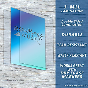 Laminated Mandolin Fretboard Notes & Easy Beginner Chord Chart 11"x17" Instructional Poster by A New Song Music