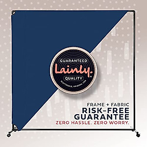 Lainly Rolling Room Divider Wall - Made in North America (6' L x 6' H, Cobalt Blue) Partition Room Dividers, Temporary Wall, Office Divider, Privacy Screen, Wall Divider & Room Divider Screen