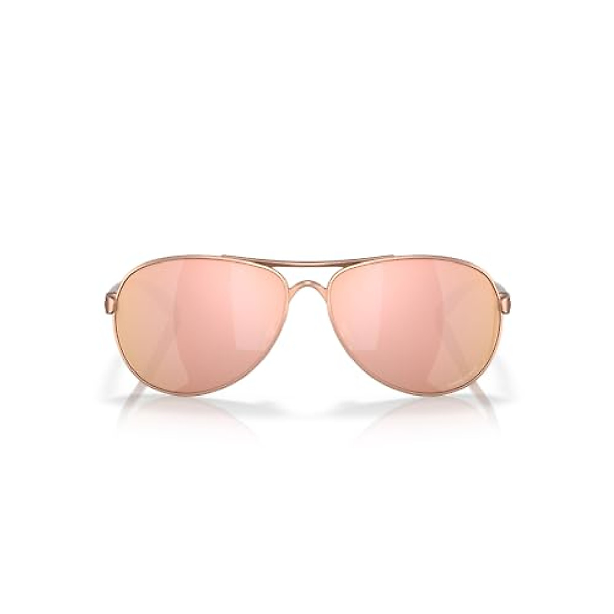 Oakley Women's OO4079 Feedback Aviator Sunglasses, Satin Rose Gold/Prizm Rose Gold, 59 mm