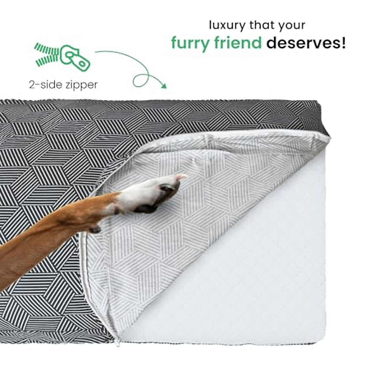 Molly Mutt Large Crib Mattress Cover - Rough Gem Print - Measures 27”x52”x5”- 100% Cotton - Durable - Breathable - Sustainable - Machine Washable Dog Bed Cover