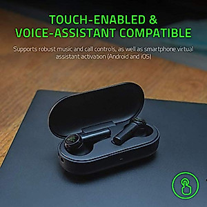 Razer Hammerhead True Wireless Bluetooth Gaming Earbuds: 60ms Low-Latency - IPX4 Water Resistant - Bluetooth 5.0 Auto Pairing - Touch Enabled - 13mm Drivers - Classic Black