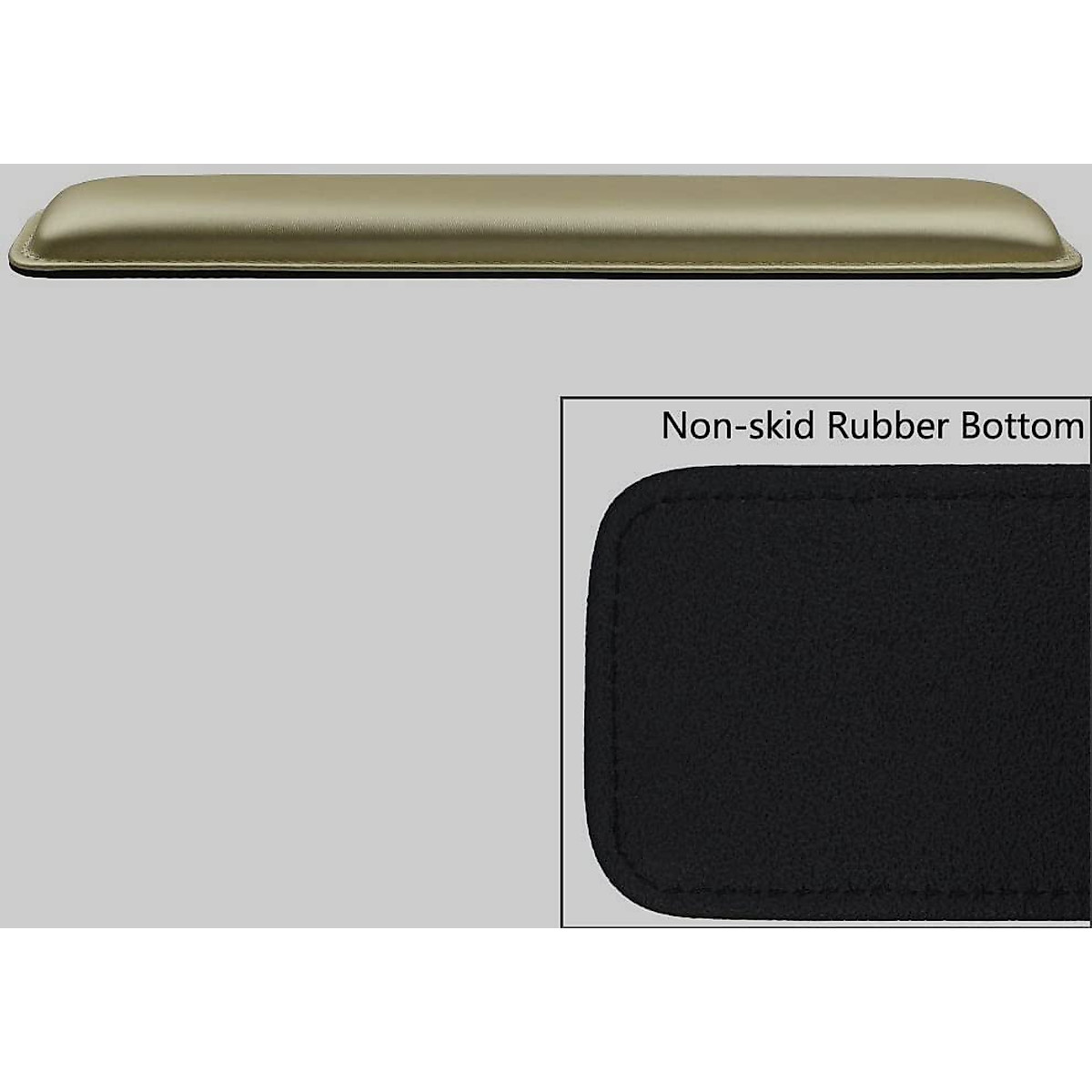 Keyboard Wrist Rest Pad,Soft PU Leather Wrist Support with Interior Soft Cushion Foam for Office/Computer/Laptops/Keyboard,Easy Typing & Pain Relief,16.5" Gold