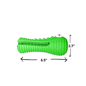 SINCREX USA Dog Toothbrush Dental Chew Crocodile Dog Toy, Teeth Cleaning, Teething Aid, The Best Indestructible Dog Toy for Aggressive Chewers, Dog Chew Toy for Medium to Large Dogs (Green)