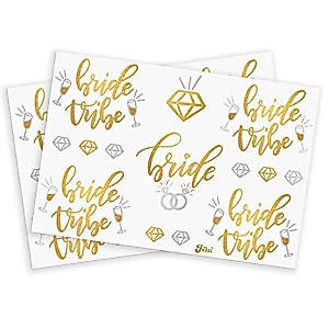 xo, Fetti Bachelorette Party Bride To Be Decorations Kit - Bridal Shower Decorations | Sash For Bride, Rhinestone Tiara, Veil + Bride Tribe Tattoos