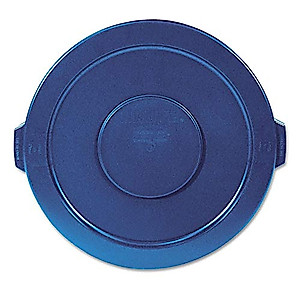 Rubbermaid 263100Be Round Flat Top Lid, For 32-Gallon Round Brute Containers, 22 1/4-Inch, Dia., Blue