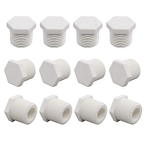 XtremeAmazing 1/2 Inch Water Heater Drain Plug for RV Camper and Atwood Water Heaters White 11630 91857 Pack of 12
