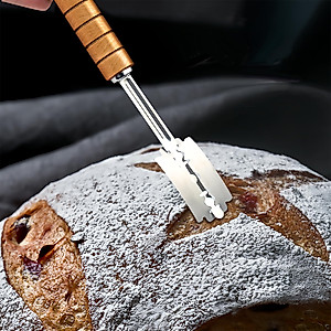 LGDNNYYY Hand Crafted Bread Lame, Utility Bread Scoring Tool/Bread Knives, Stainless Steel Lame Bread Tool Sets for Sourdough Scoring Tool, Sourdough Bread Baking Supplies(10 Blades), Black-white