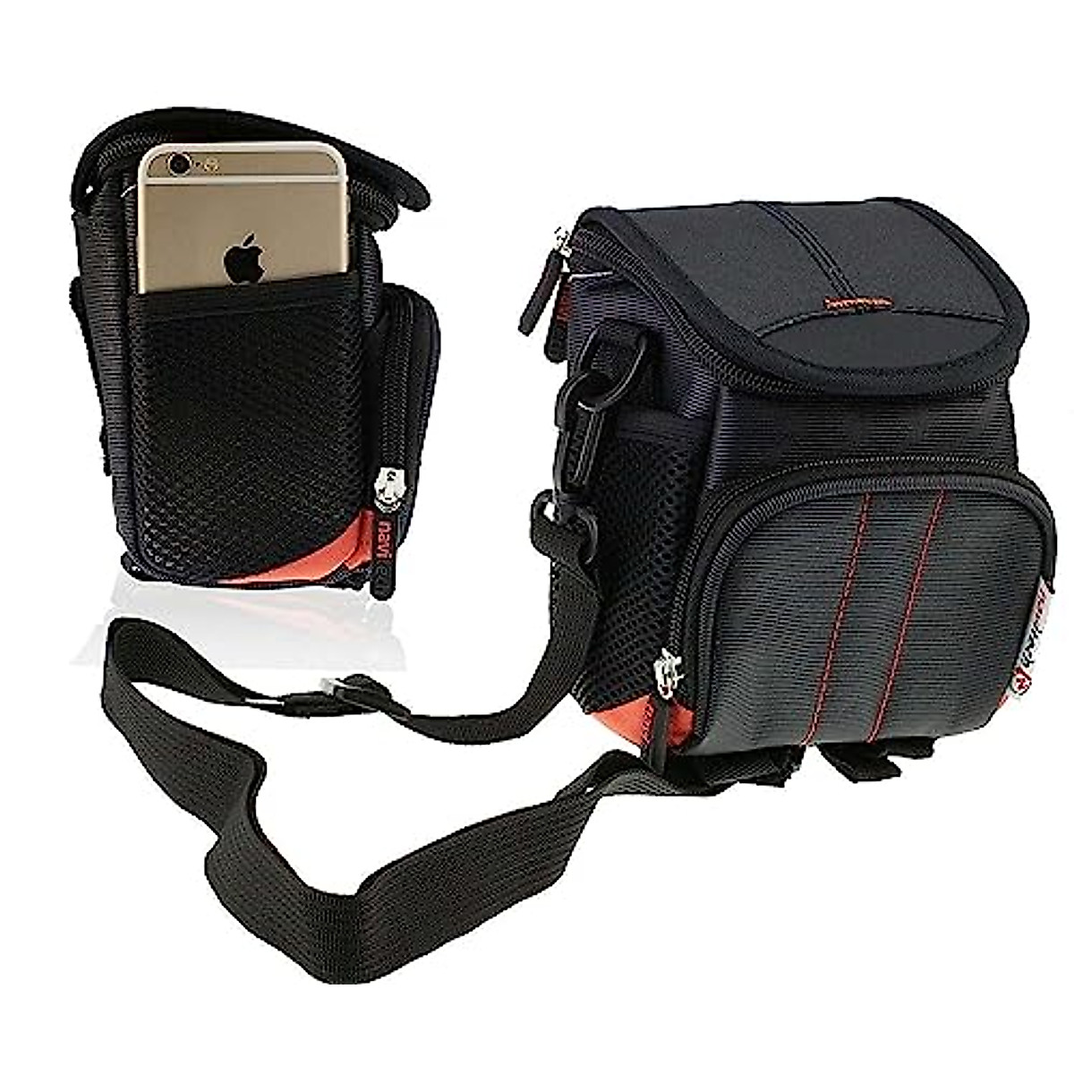 Navitech Black Portable Camera Shoulder Bag Compatible With Canon PowerShot SX620 HS Compact Camera