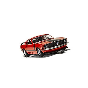 Scalextric American Street Duel 1970's Camaro vs. Mustang 1:32 Slot Car Race Track Set C1429T, Blue & Red