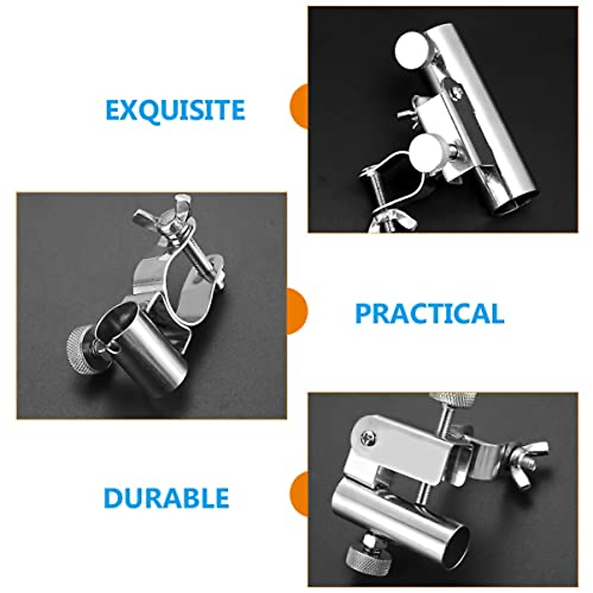 GAFOKI 1 Set Plate Seaside Fishing Portable Multi- Stake Tray Accessory Function Chair for Stainless Fish Support Steel Tool of Multi-Function Silver Bait Umbrella Practical Clamp