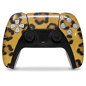 WraptorSkinz Skin Wrap compatible with Sony PS5 DualSense Controller Leopard Skin (CONTROLLER NOT INCLUDED)