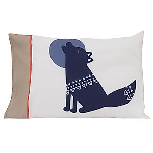 CARTERS Aztec 4 Piece Toddler Bedding Set, Navy, Cream, Orange, Beige