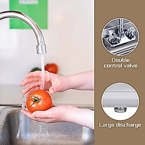 HALLY Stainless Steel Sink for Washing with Faucet, NSF Commercial Wall Mount Hand Basin for Restaurant, Kitchen and Home, 17 x 15 Inches