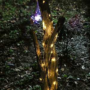 YiShine 200 LED Solar Wire Lights 72FT String Fairy Lights with 8 Modes Outdoor Waterproof Warm White Lights for Home Garden Patio Wedding and Party Bright Light Festival Decoration