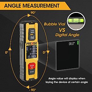 PREXISO Dual Laser Measure- 230Ft Rechargeable Laser Measurement Tool Ft/Ft+in/in/M Multiple Units, Laser Distance Meter Multifunctional Device for Fast, Accuracy