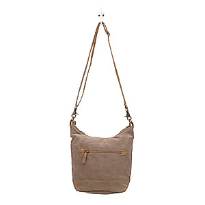 Myra Bag Buttercup Upcycled Canvas & Cowhide Shoulder Bag S-1480