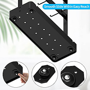 ZDDLOINP Aluminum Alloy Coffee Mug Holder with Movable Hooks, 16 Capacity Coffee Cup Holder for Countertop, 2 Tier Mug Tree Holder Rack with Storage Base for Coffee Pod, Sugar Bags, Paper Cups