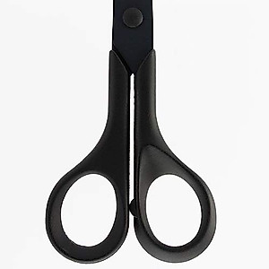 ALLEX Black Scissors All Purpose Sharp Japanese Stainless Steel Blade, Non-Sticking Fluorine Coating Blade for Adhesive Tape, Made in JAPAN