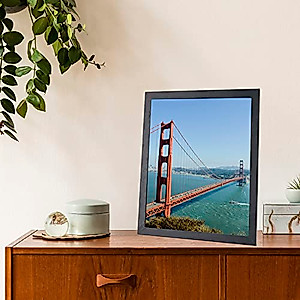 HEYTUYA 9x11 inch Picture Frame Black for Wall Hanging or Tabletop, Poster Frame, Wood Wall Gallery Photo Frame with Durable Shatter Resistant Plexiglas, Black