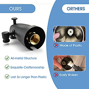 Sperwoesy All Metal Tub Spout with Diverter Matte Black, Fits 1/2” or 3/4" Threaded Pipes, Bathtub Faucet with Shower Diverter for Convenient Water Control