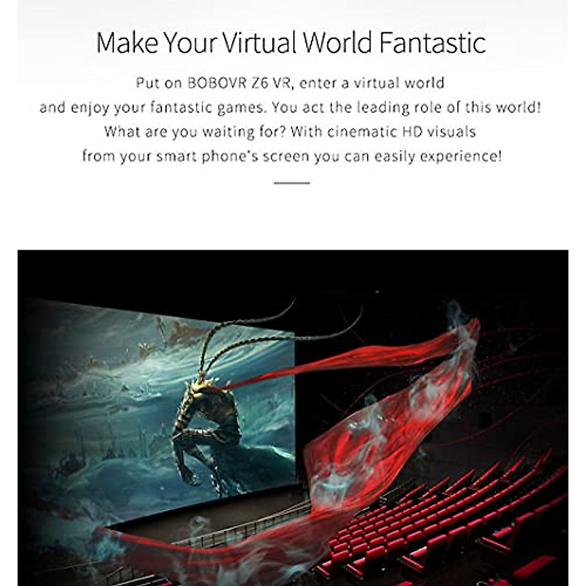 BOBOVR Z6 Virtual Reality Headset, 110°FOV Foldable Headphone IMAX VR Headset for 4.7-6.2 inch Full Screen Smartphone iOS/Android with Game Controller