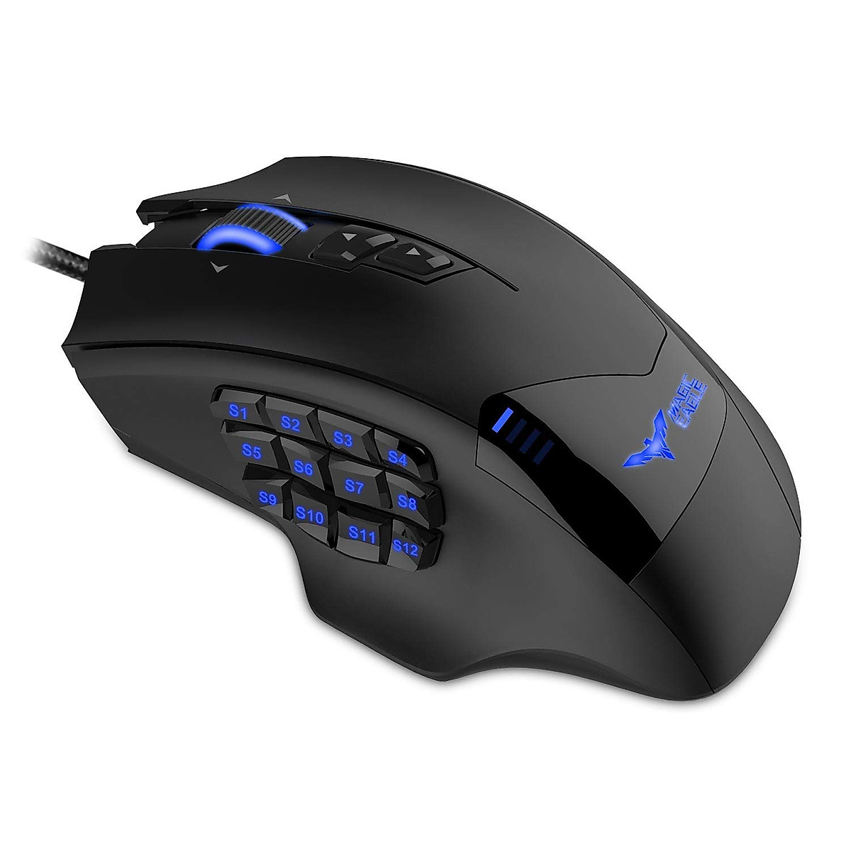 Gamerz GMZ-M2 12000 DPI 19 Programmable Buttons Optical Sensor Pixar PMW 3360 MMO Gaming Mouse - Black