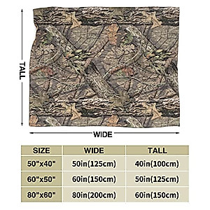 Camo Hunting Camouflage Forest Throw Blanket Super Soft Warm Bed Blankets for Couch Bedroom Sofa Office Car, All Season Cozy Flannel Plush Blanket for Girls Boys Adults, 50"X40"