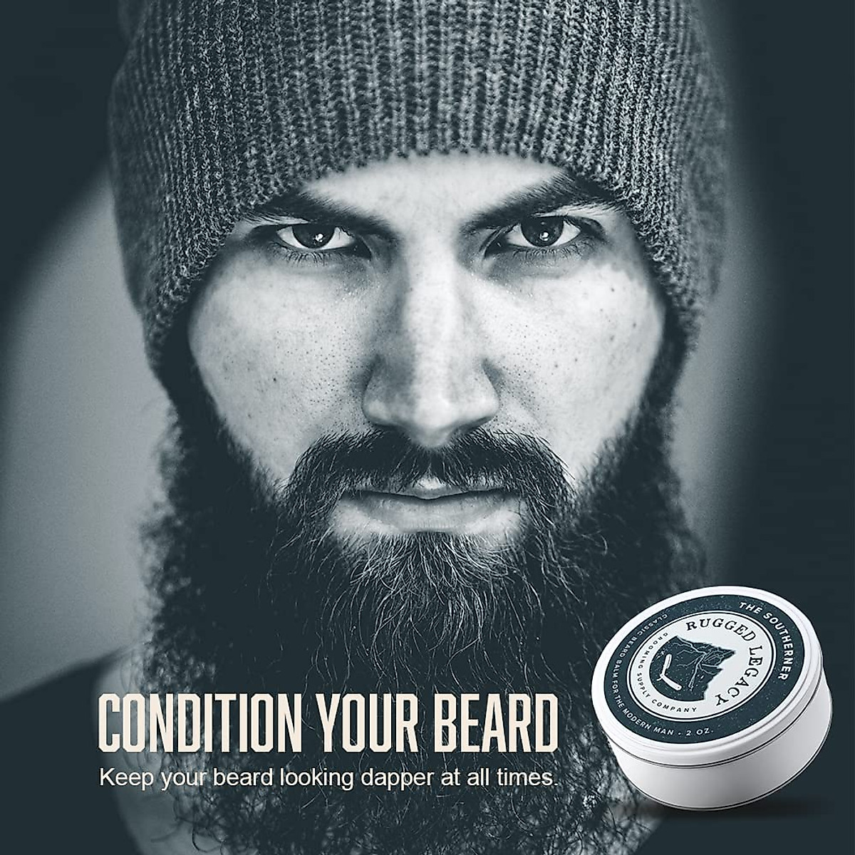 Rugged Legacy - Beard Balm, The Southerner 2oz Beard Balm for Men, Scented Beard Balm with a Hint of Fresh Cut Tobacco Leaves, Beard Styling Balm Made with Natural Oils that Enrich Your Entire Beard