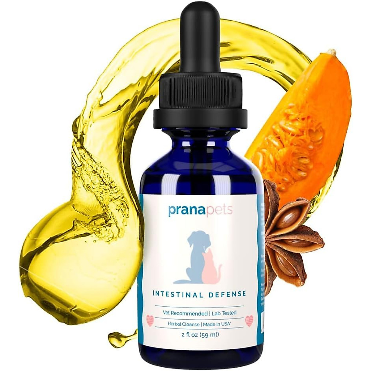 PranaPets Intestinal Defense Supplement for Dogs & Cats | Naturally Helps Digestive Issues in Pets | Herbal Formula