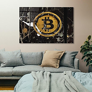 ESyem Posters Than Currency Badge Wall Art Cryptocurrency Exchange Trading Wall Art Canvas Painting Posters And Prints Wall Art Pictures for Living Room Bedroom Decor 08x12inch(20x30cm) Unframe-style