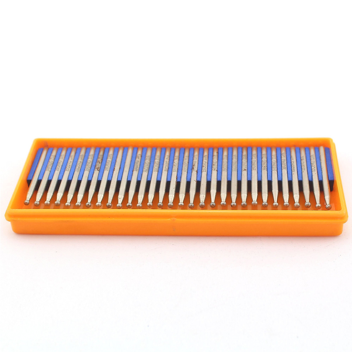 JINGLING Diamond Grinding Bits 2.5mm Spherical Head Bur w Shank 2.35mm Pack of 30Pcs