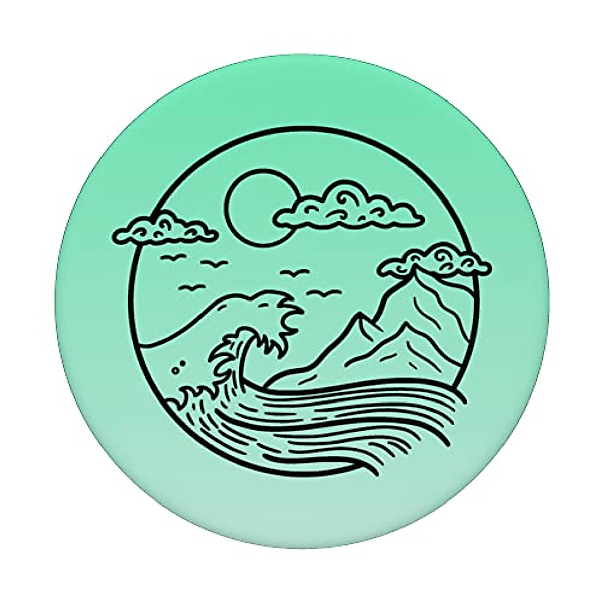Mountain Scene Design - Ombre Seafoam Mint PopSockets Swappable PopGrip