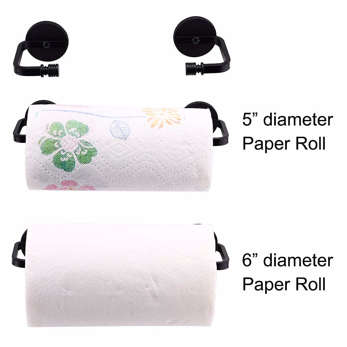 LEVOSHUA Magnetic Paper Towel Holder Paper Towel Rack Tower Bar for Refrigerator, Metal Cabinet，Grill, Garage, Toolbox, Kitchen Black