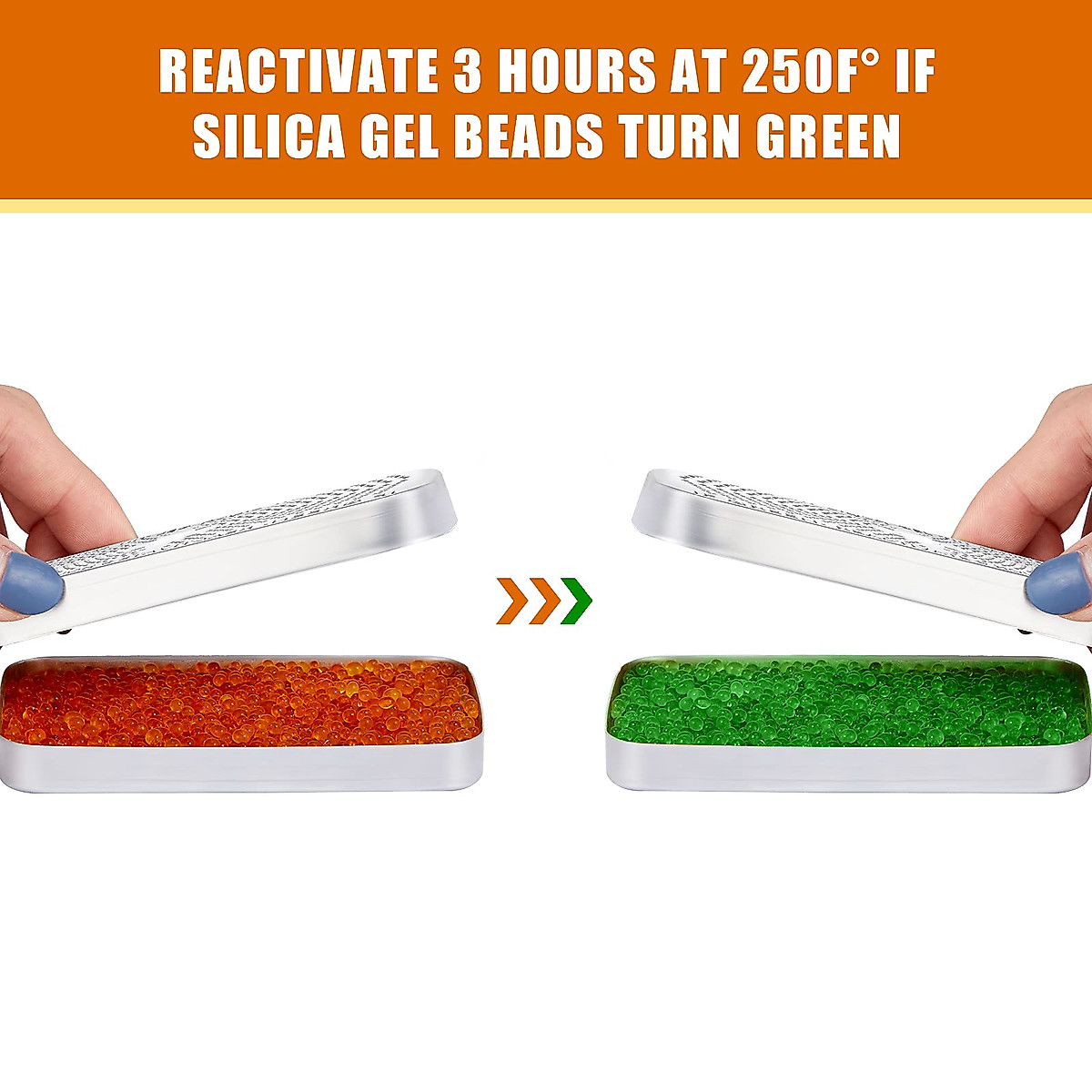 6 Pack 40 Gram Indicating Silica Gel Desiccant Canister Dehumidifier Orange Indicating Desiccant Reusable Moisture Absorber Bag for Car Closet Cabinet Bag Storage Box (6 Boxes)