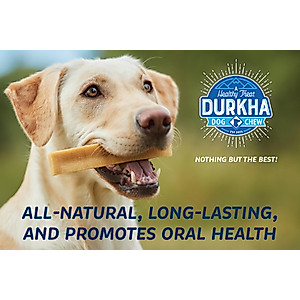 Durkha Yak Cheese Chews: Himalayan Yak Cheese Dog Chews- Natural, Healthy & Long Lasting Dog Treats - Grain, Gluten & Lactose-Free Rawhide Alternatives, for Dogs 35 lbs and Smaller, 4 Pack of Medium
