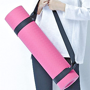 Tenalleys 1Pcs Black Adjustable Yoga Mat Strap Multi-Purpose Straps Easy-Cinch Yoga Mat Sling for Carrying Training Equipment, 62inch (Yoga Mat Not Included)