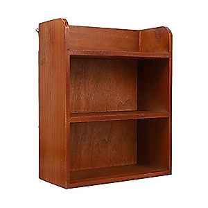 VOSAREA Floating Shelf Rack Wooden Figurine Shadow Box Drawer Organizer for Wall Mount Counter Top Cabinet Wood Color