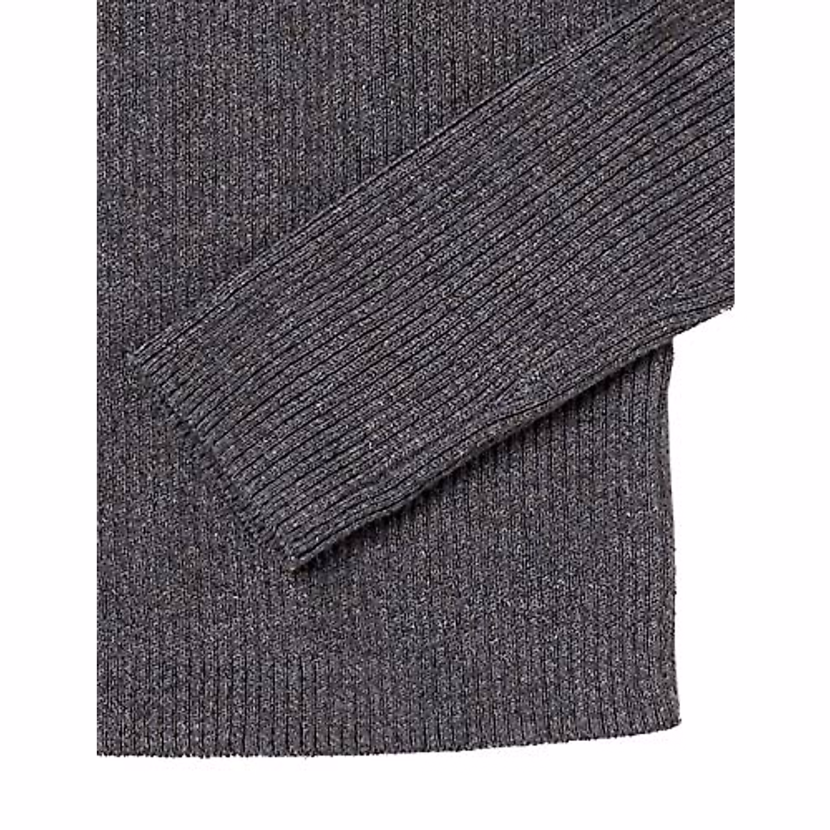 Amazon Essentials Women's Lightweight Ribbed Long-Sleeve Boat Neck Slim-Fit Sweater, Charcoal Heather, Medium