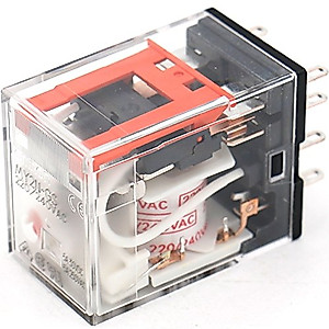 Baomain Power Relay MY2N-GS AC 220V-240V Coil LED Indicator 8 pin terminal with DIN Rail PYF8A Socket Base