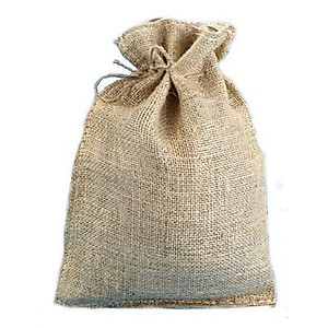 10" x 14" Natural Burlap Bags with Jute Drawstring (10 Pack) - Large Burlap Pouch Sack Favor Gift Bag for Showers Weddings Parties and Receptions - 10x14 inch