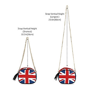 ALAZA PU Leather Small Crossbody Bag Purse Wallet UK British Flag Cell Phone Bags with Adjustable Chain Strap & Multi Pocket
