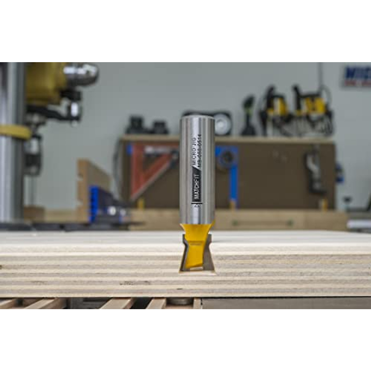 MICROJIG Matchfit MB-050-0514 Dovetail Router Bit for Dovetail Clamps, 14", Dovetail Profile,, Yellow