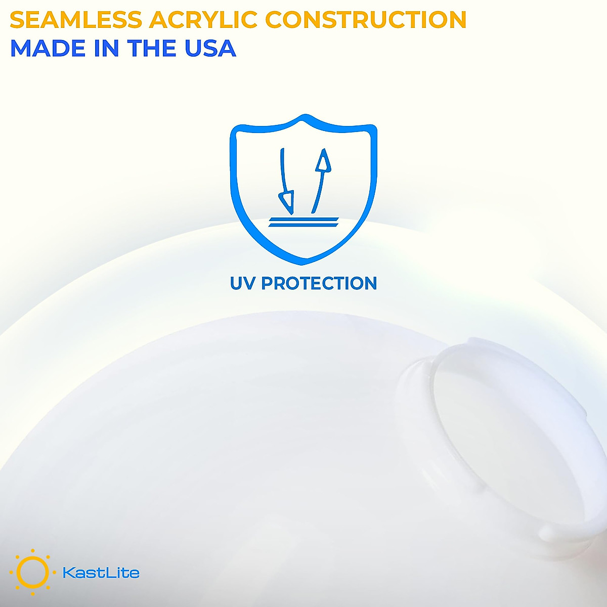 KastLite Lamp Post Globe Combo Lighting Fixture | 12" White Acrylic Lens with Black Fitter & Twist Lock Mounting | Fits 3" Diameter Posts (Not Included) | Comes with with 5000K LED Bulb